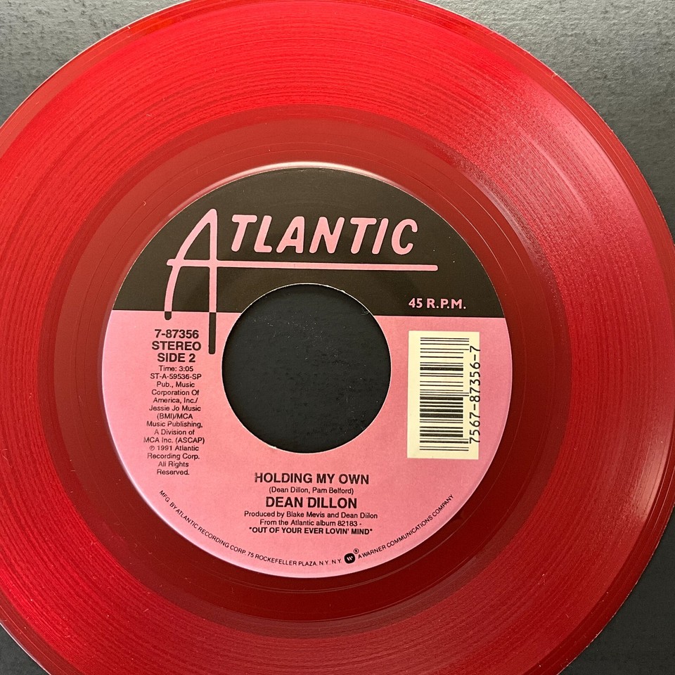 Dean Dillon, Hot, Country, And Single / Holding My Own, 7" 45rpm, Red ...