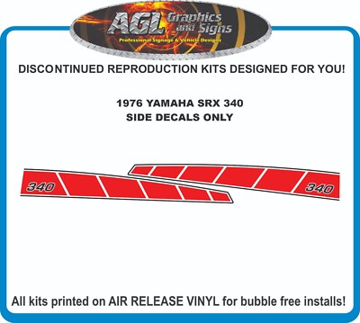 1976 YAMAHA SRX 340 Reproduction Snowmobile Decal Kit - SIDE DECALS ...