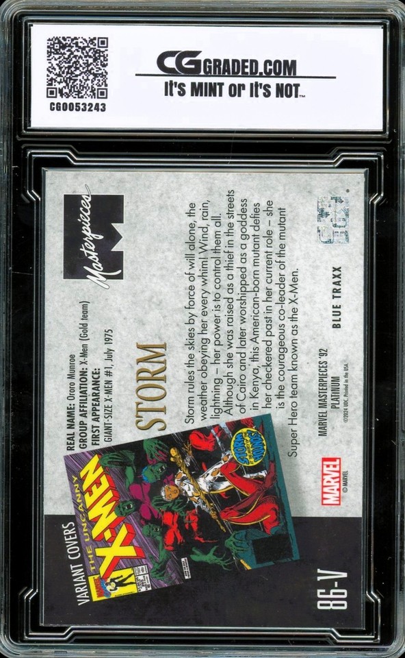 2024 Marvel Masterpieces Platinum BLUE TRAXX VARIANT COVER 86V Storm CG 10 | eBay