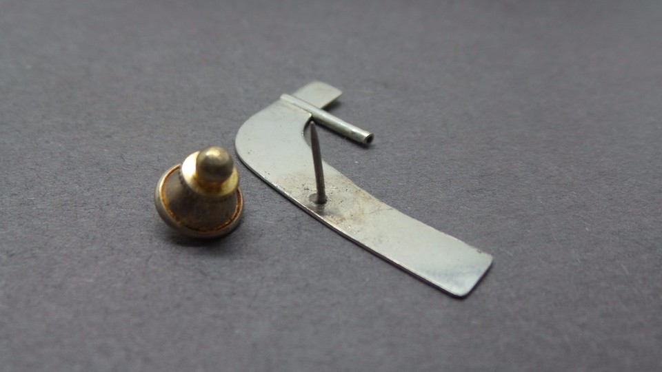 Vintage Sterling Silver Unique Hand Made Striped Curved Pin Brooch | eBay