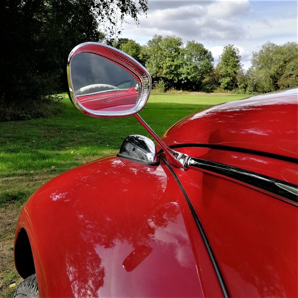 Hooded Swan Neck Mirrors for VW Beetle Bug Type 1 Albert Oval PAIR ...