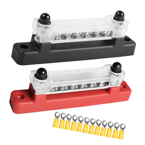 2pcs 6 Way 150A 12x Terminals Block Car Marine Boat Holder Cover 48V ...