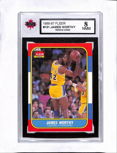 1986-87 Fleer James Worthy Rookie KSA 8 (GL) #131 | eBay