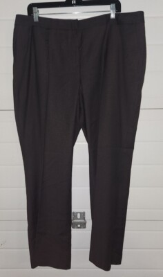 Womens Semantiks 18W Brown Pinstripe Dress Pants Slacks Work Church ...