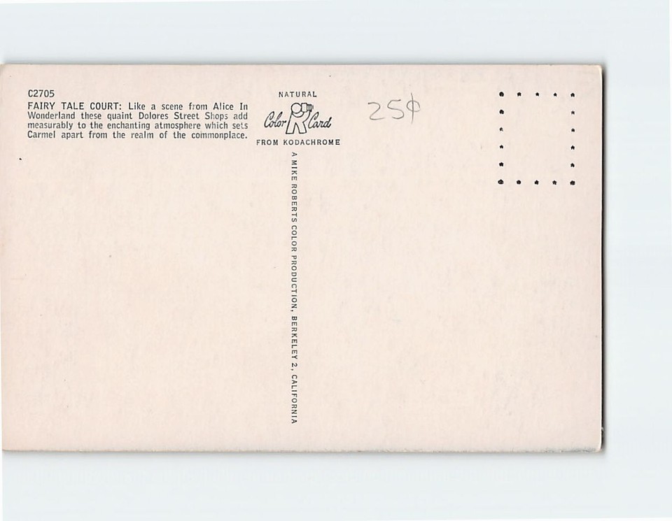 Postcard Fairy Tale Court Carmel-By-The-Sea California USA | eBay