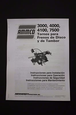 Ammco 3000, 4000, 4100 & 7700 Tornos para frenos de disco y de Tambor ...