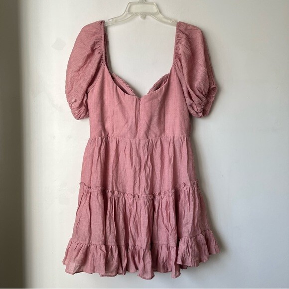 Hello Molly Clara Pink Tiered Boho Mini Dress 8 - Gem