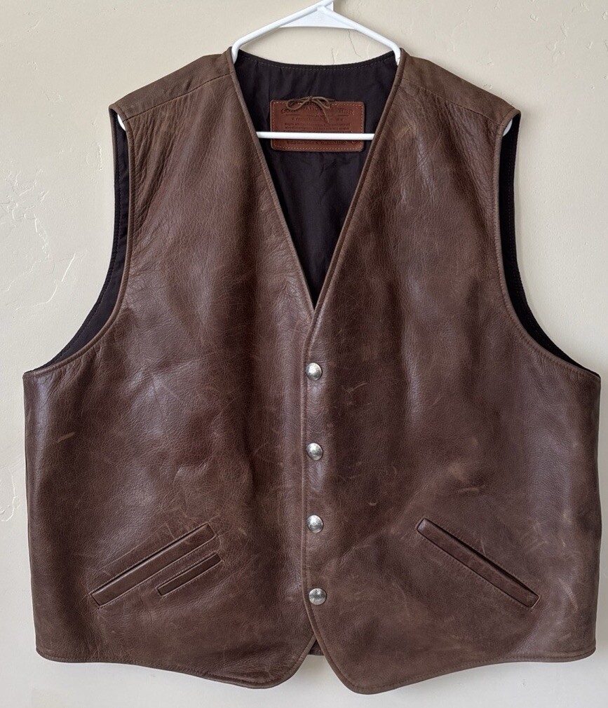 Vintage Coronado Leather Conceal Carry Vest Size 50 w… - Gem