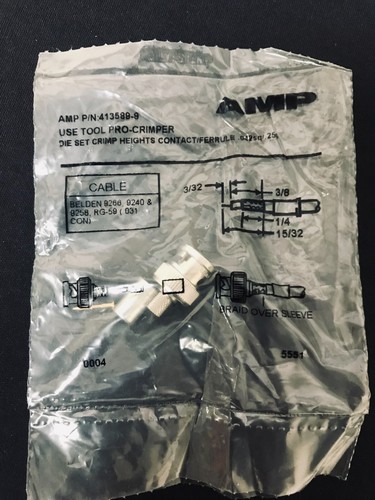 413589-9 (Amp) BNC Hex Crimp Plug 75 Ohms Belden 9240,9259,9266, RG59 ...