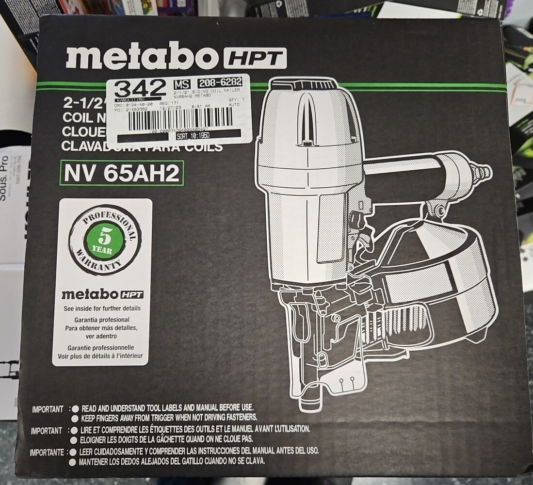 Metabo HPT NV65AH2 2-1/2 inch Coil Nailer for sale online | eBay