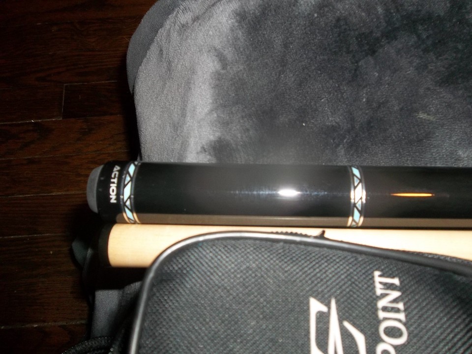 POOL CUE STICK 58" Action TURQUOISE & NICKEL Silver Rings EASTPOINT ...