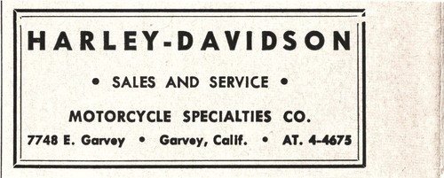Bob Zinn Motorcycle Specialties Co Harley Davidson Garvey CA 2 x 1" Mag ...