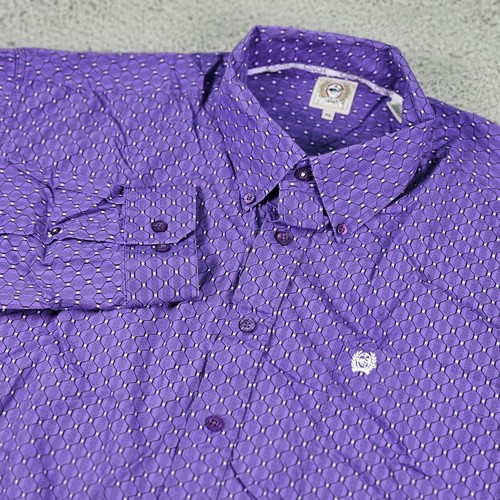 Cinch Shirt Mens XL Purple Western Long Sleeve Button Up Rodeo ...