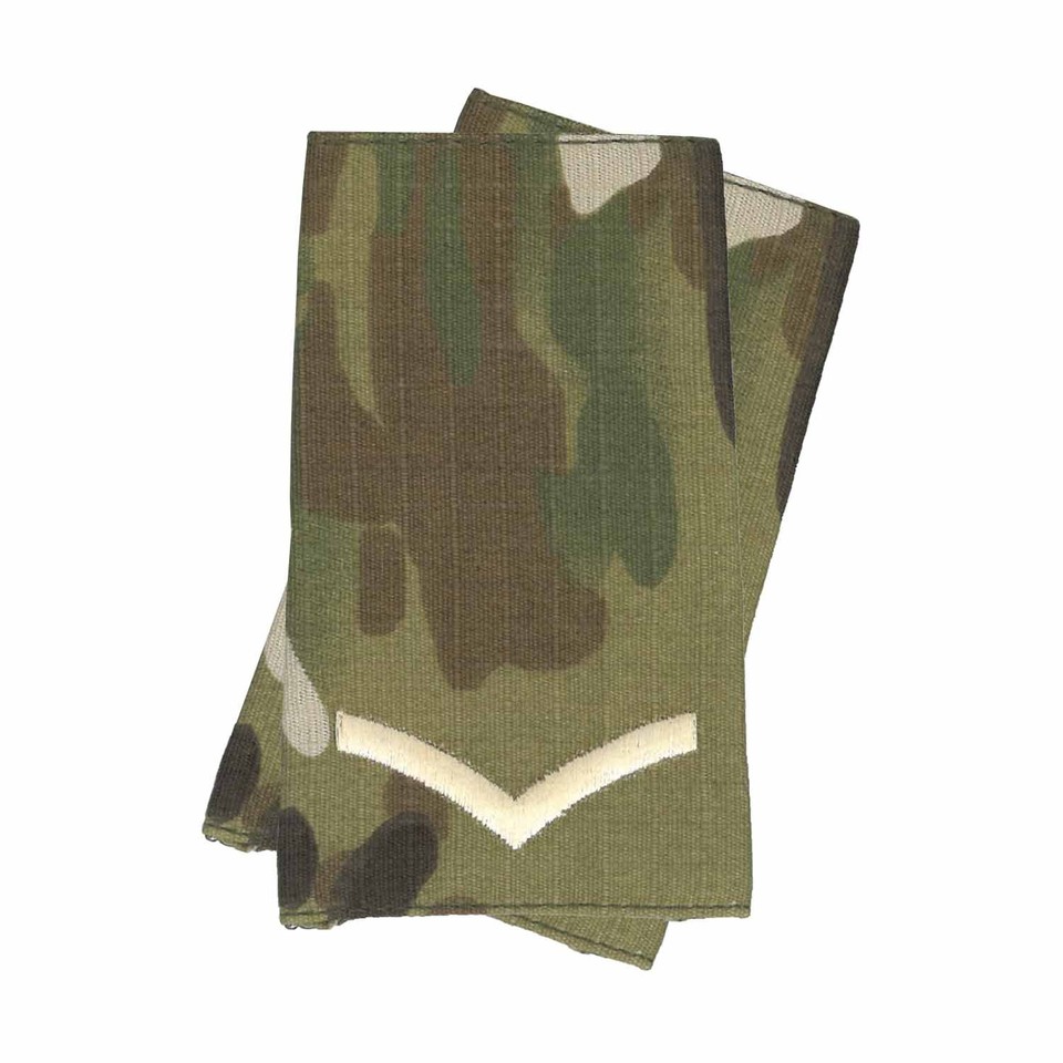Pair of Ivory on Multicam / MTP Rank Slides Epaulettes Kings Crown C3R ...