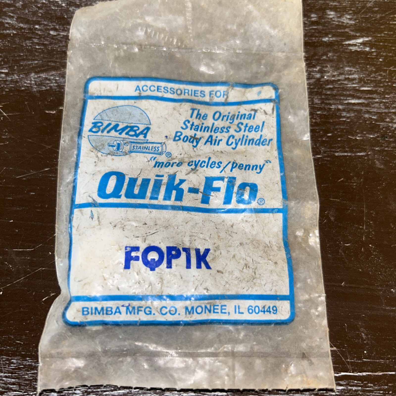 Bimba Quik-Flo Stainless Steel Needle Valve FQP1K NOS Sealed See Photos ...