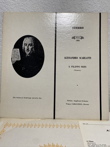 Alessandro Scarlatti - Filippo Neri (Oratorio) Franco Caracciolo LP | eBay