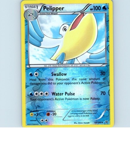 2015 Reverse Holo Pelipper 19/108 Pokemon Card | eBay