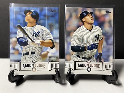 2018 Topps Aaron Judge Career Highlights Blue Parallel AJ-28 + AJ-6 NY ...