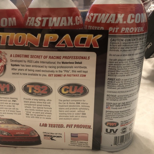 Waterless Car Wash Fw1 Carnauba Fast Wax Ts2 Tire Shine Cu4 Interior ...