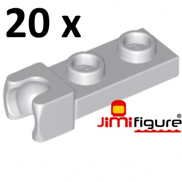 NEW 20 x LEGO 1x2 Modified Plate Tow Ball Socket on End Light Bluish ...