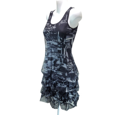 Tango Mango Collection Midi Dress Womens S Geometric Mesh Artsy Goth ...