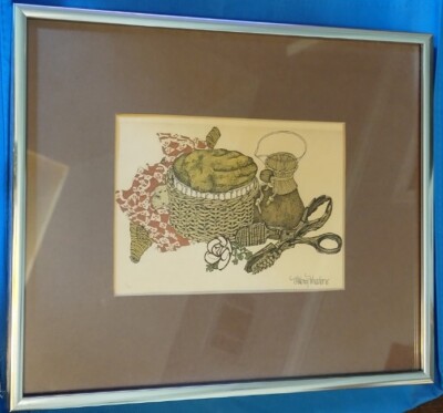 WENDY WHEELER Vintage Signed 1975 Framed Gardening Art— Matted and ...