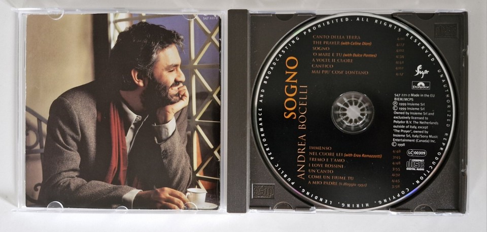 Andrea Bocelli - Sogno CD Album Including The Prayer.....CD Excellent | eBay