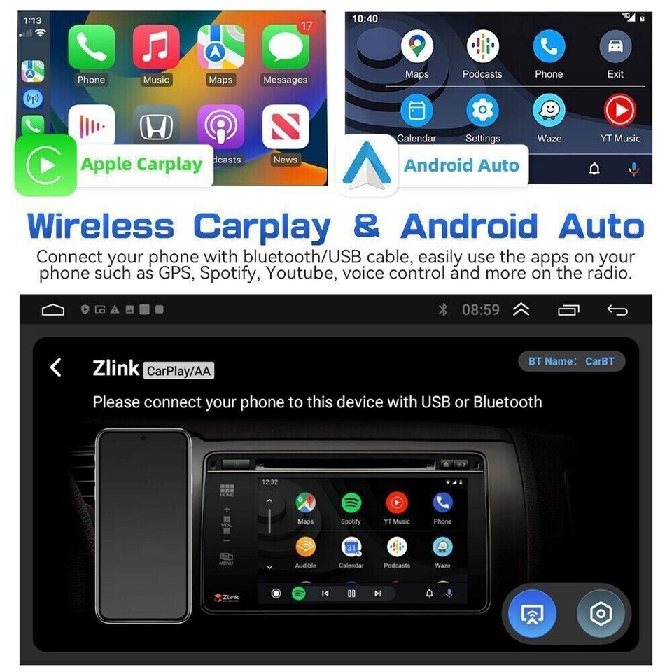 For Dodge Dakota 2008-2011 Android 14 Carplay Car Stereo Radio GPS NAVI ...