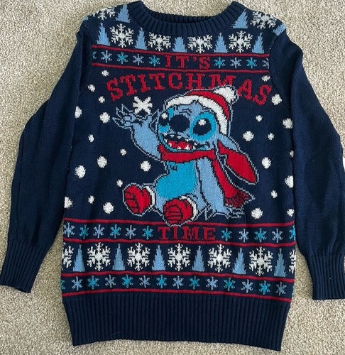 Size XS 4-5 Boys Holiday Christmas Sweater Disney Stitch It's Stitchmas ...