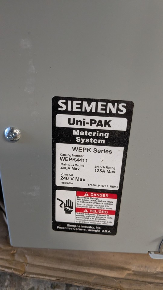 New With Dents Siemens WEPK4411 400A 4 Gang 1PH 125A 4J Ring Type ...