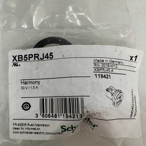 XB5PRJ45 Schneider Electric Panel mounted RJ45 port, Harmony XB5 ...