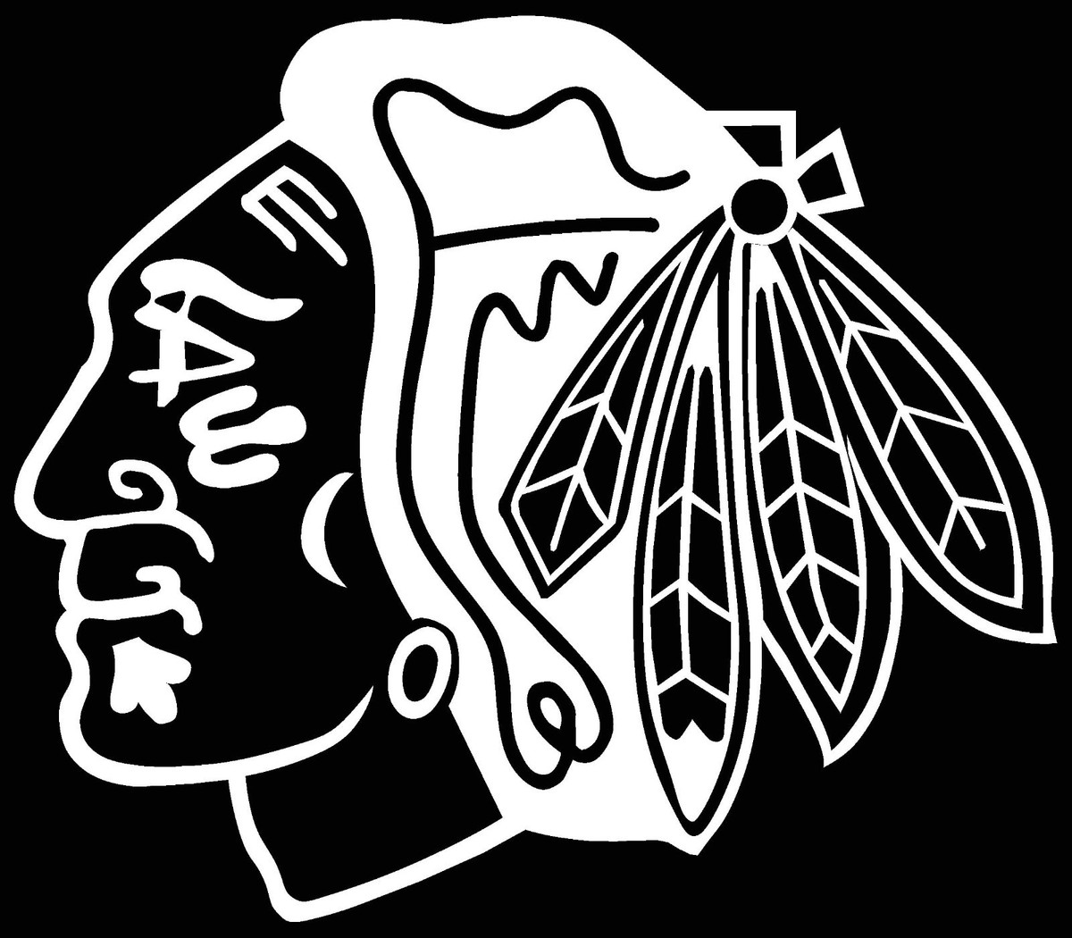 Blackhawks Black And White Logo Chicago Blackhawks Mitchell & Ness NHL