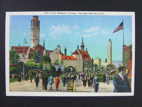 Chicago Illinois IL Belgian Village World's Fair Linen Postcard 1933 | eBay