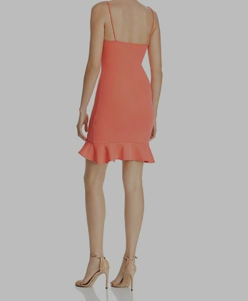 $100 Sunset + Spring Women's Orange Ruffle-Hem Sleeveless Bodycon Dress ...