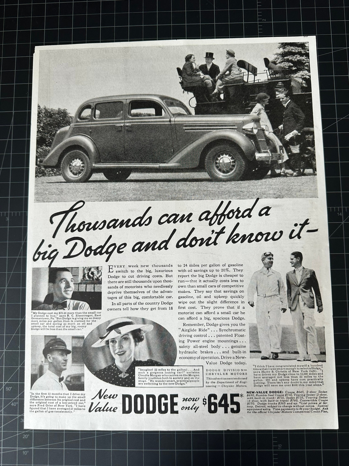 Vintage 1935 Dodge Print Ad | eBay