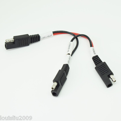 50x 18AWG Battery SAE Splitter 1 to 2 SAE Male to Female DC Power ...