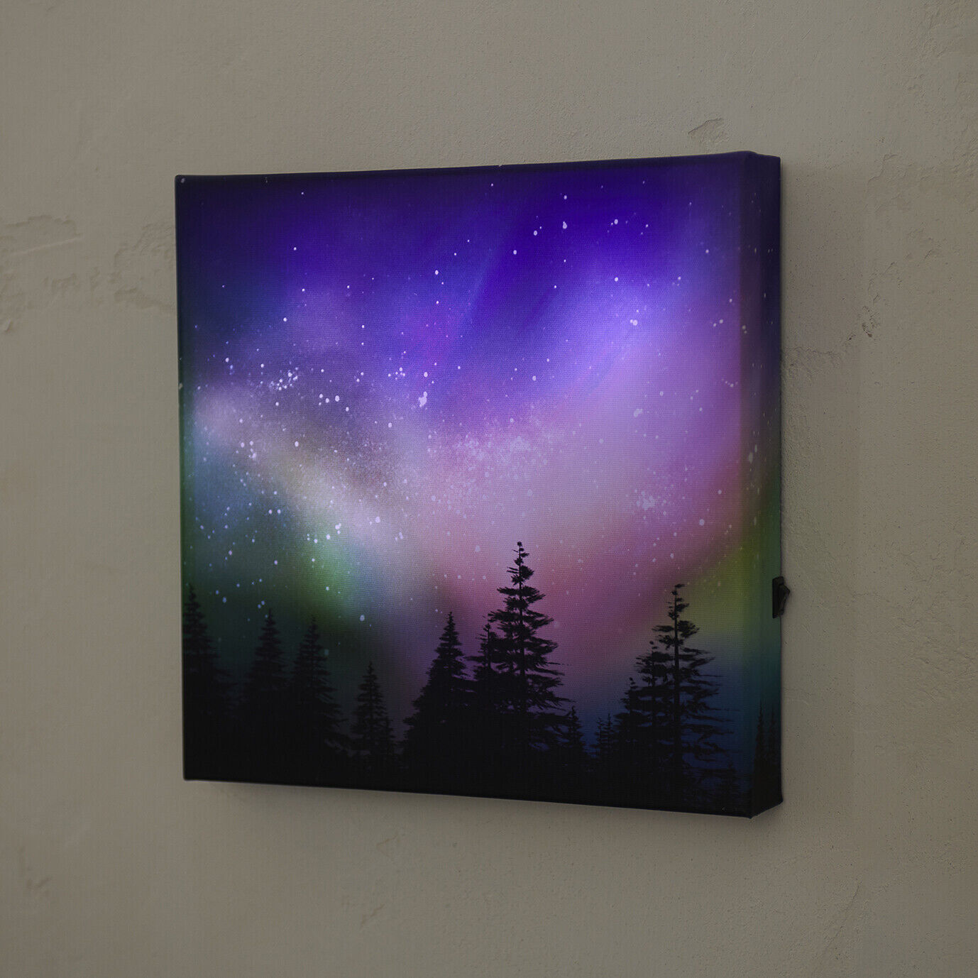 Dramatic Color Changing Aurora, Northern Lights LED Canvas Art Wall ...