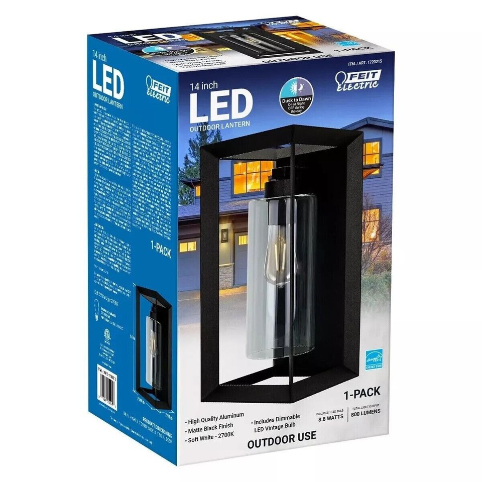 Feit LED Coach Lantern - 14 in. Height - Model LAN14REC/BLK/RP | eBay