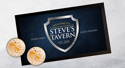 Personalised bar runner mat - Man Cave Beer Bar runner beer mat CSBR1 ...