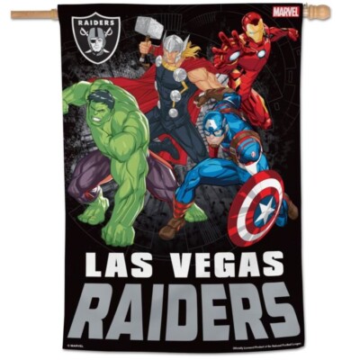 Wincraft NFL Marvel Las Vegas Raiders Avengers Marvel Vertical Flag 28 ...