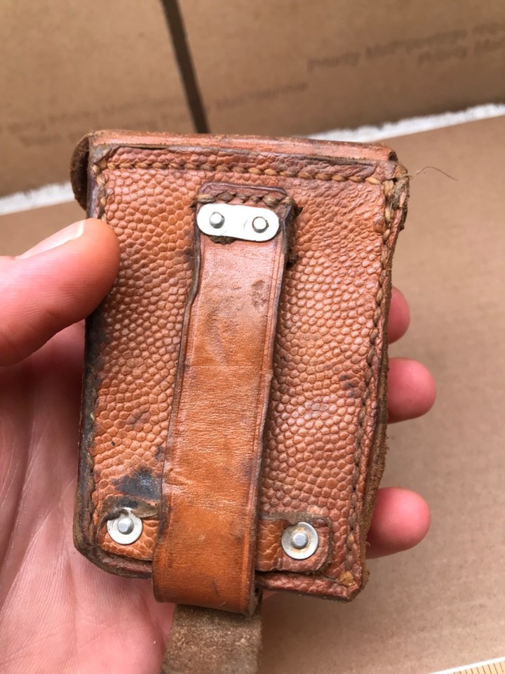 VINTAGE LEATHER single AMMO POUCH CARTRIDGE MAGAZINE MAUSER MOSIN ARMY ...