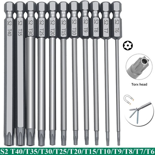 11 PCS Torx Security Bit Set S2 Steel Magnetic Security Screwdriver Set ...