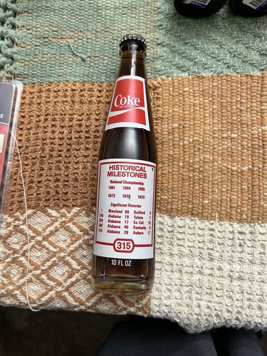 Paul Bear Bryant Coca Cola Coke Bottle Alabama Crimson Tide A Winning ...