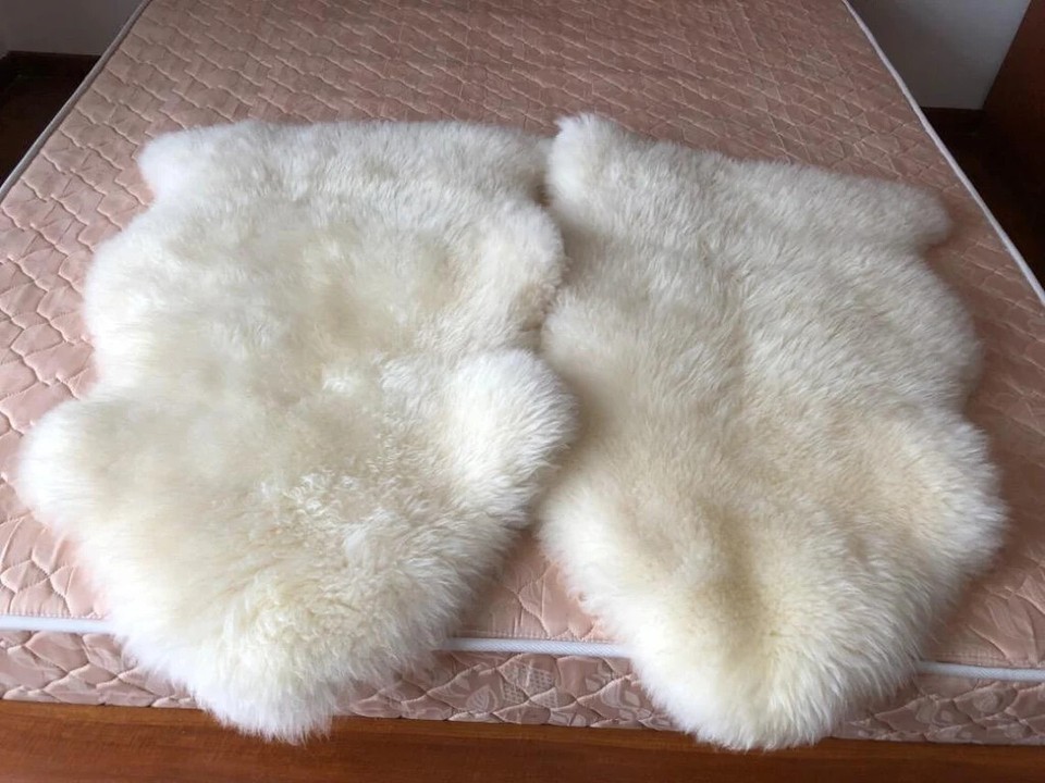 Luxury 100% Genuine Sheepskin Rug Natural Real Sheepskin Lambskin Fur ...