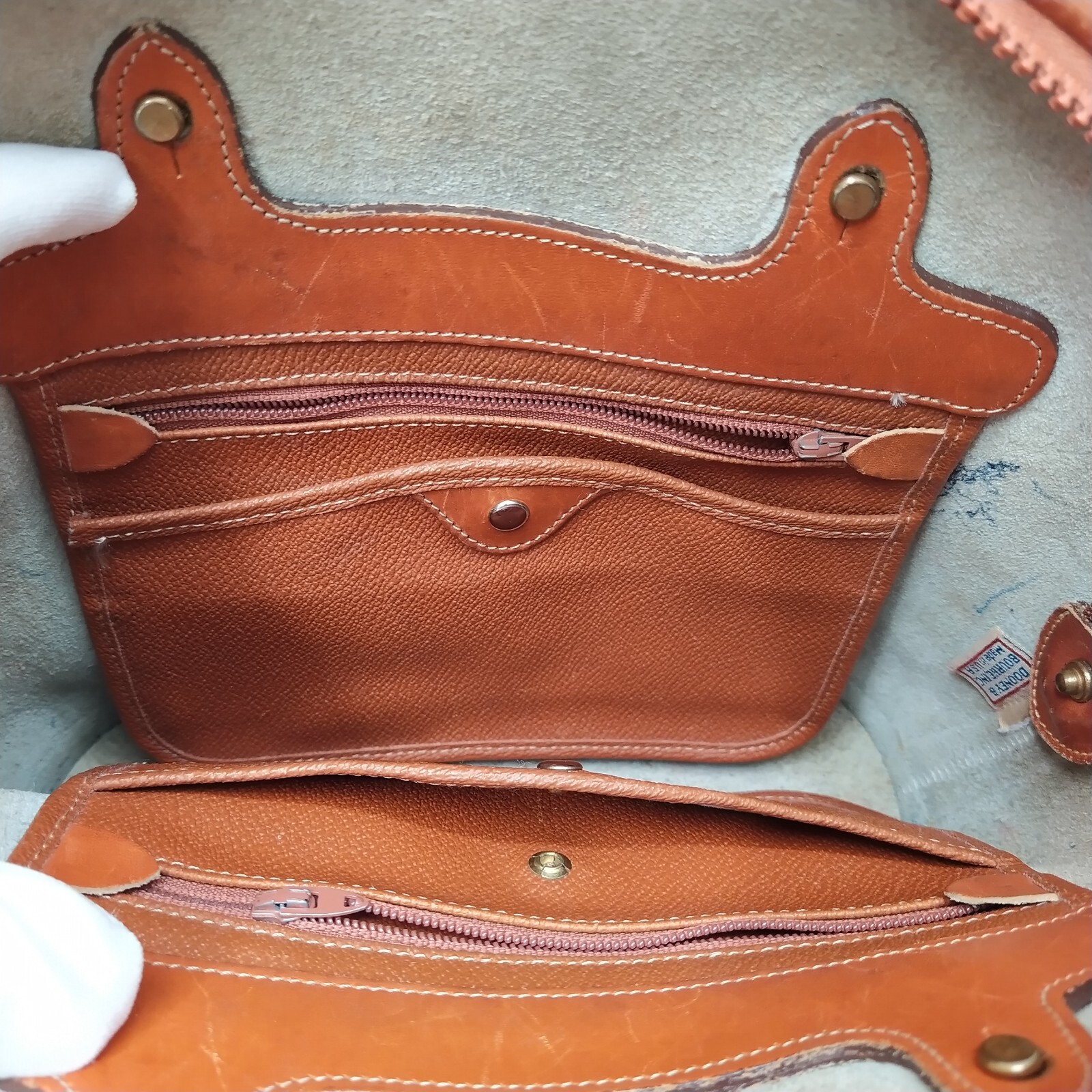 Dooney & Bourke Ivory Pebbled Leather Dommed Double Handle Zipper ...