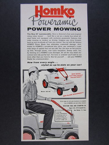 1959 HOMKO Lawnmobile AE180 Riding Rider Lawn Mower vintage print Ad | eBay