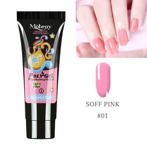 Poly UV Gel Nail Builder Extension Kit, Polygel Tube Nail Art File ...