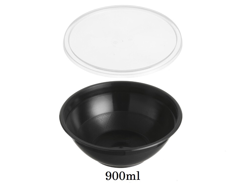 GENFAC Reusable Plastic Food Take Away Container & Lid Rectangle Round ...