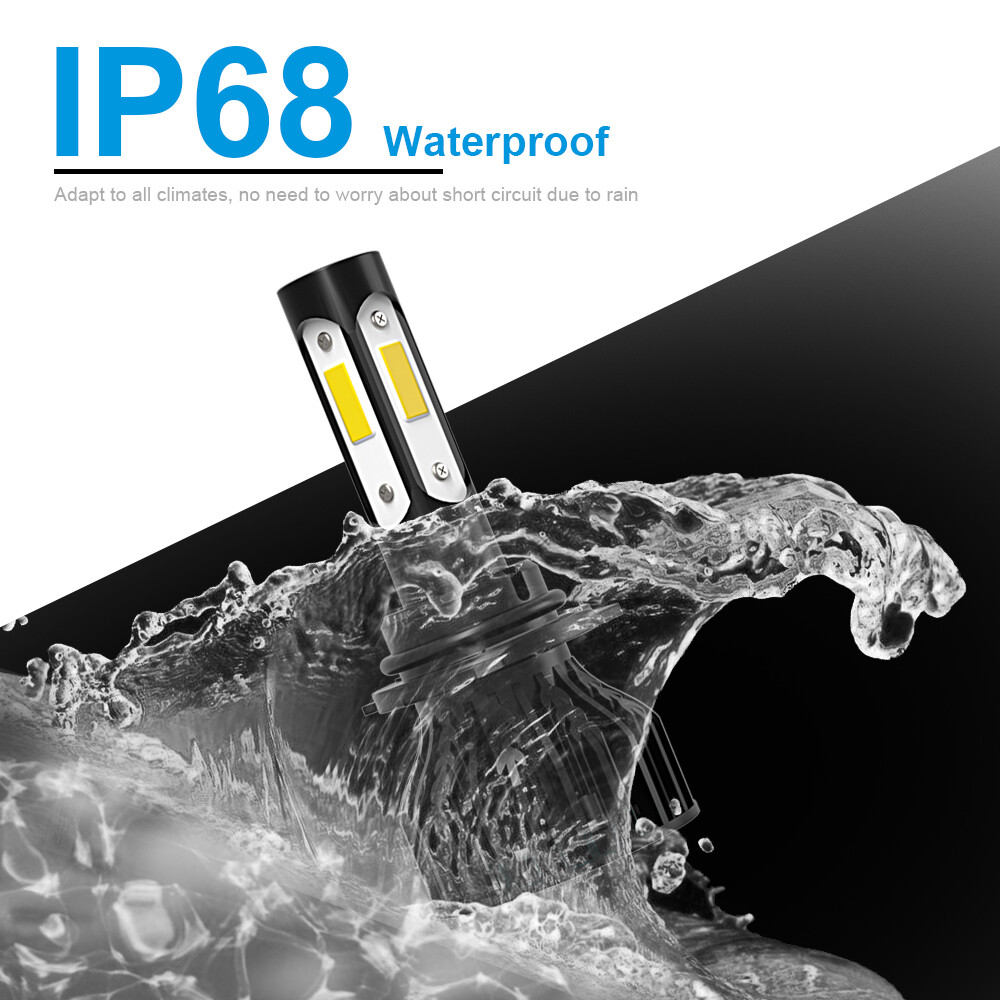 4-Sides LED Headlight Bulbs Conversion Kit 9005 K9 High Beam Bright ...