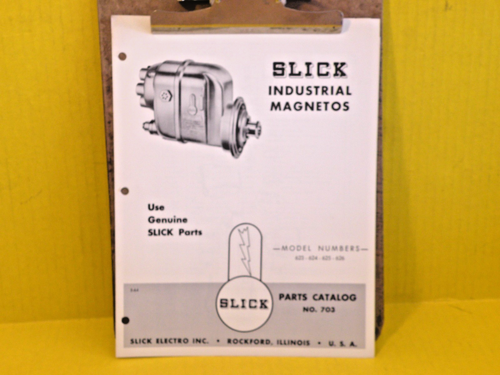 SLICK Industrial Magnetos PARTS MANUAL CATALOG for Models 623 624 625 ...